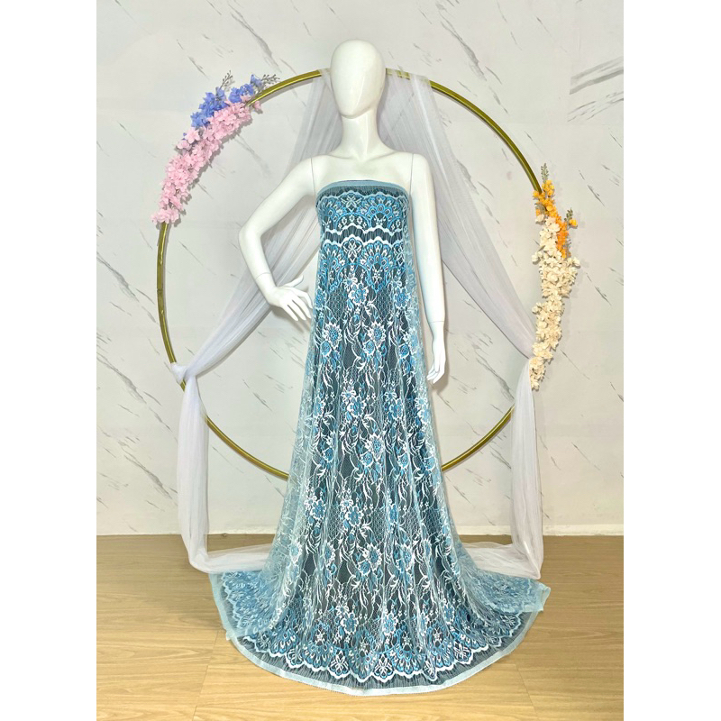 (GRADE A) - Inlay Doff Metallic Lace Panel Fabric - 00115 - Luxurious ...