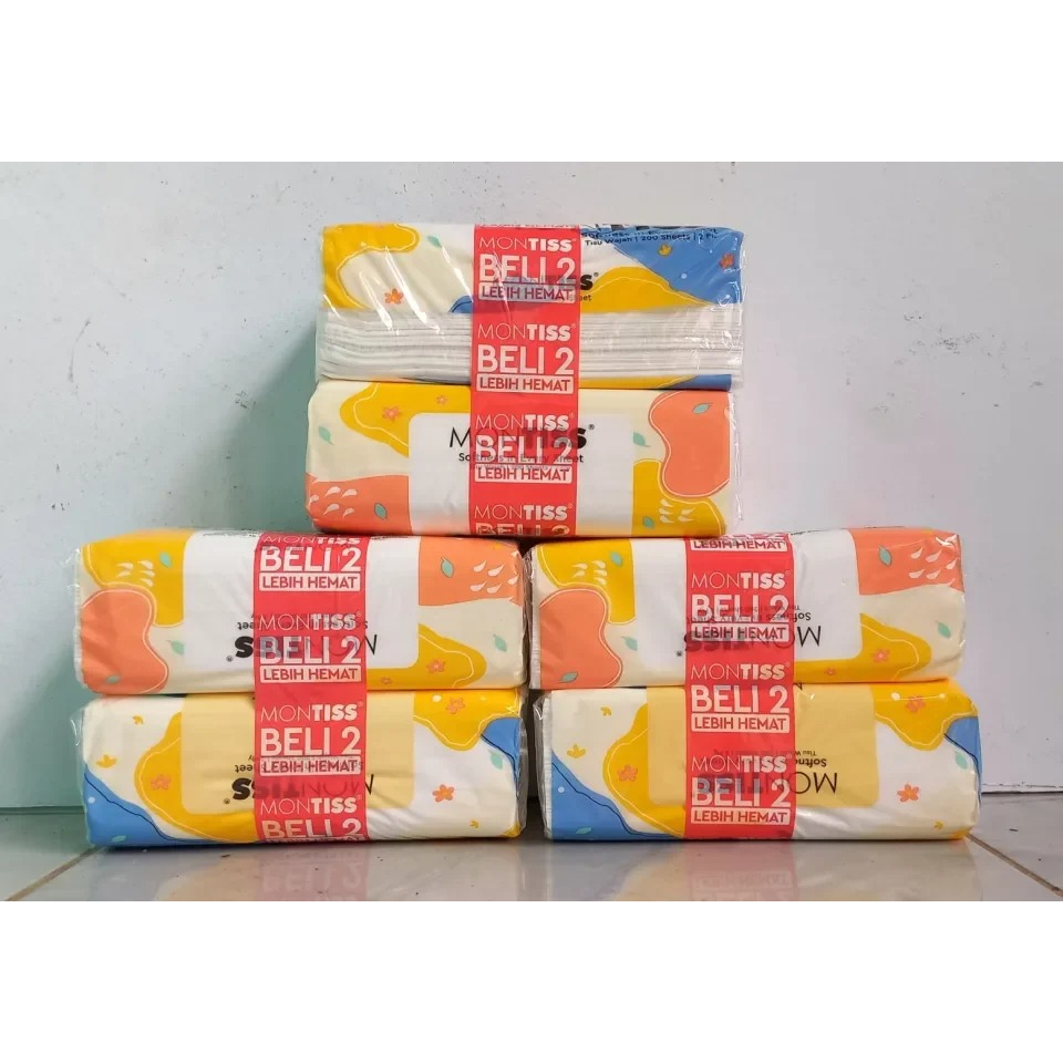 (PACKAGE Of 4 PCS) Montiss Tissue 200 Sheets 2Ply Facial Facial Tissue ...