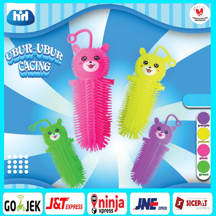 Bbs SNI Children's Toy yoyo Jellyfish Rubber Light RAINBOW WORM GEMOY ...