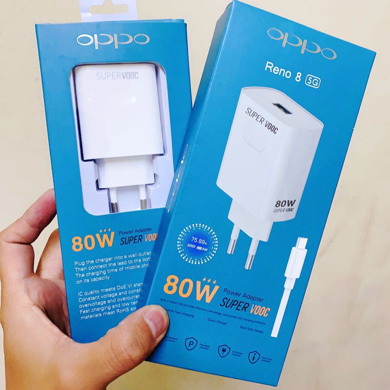 Original OPPO Charger 80W Super VOOC Type-C Micro USB Fast Charging ...