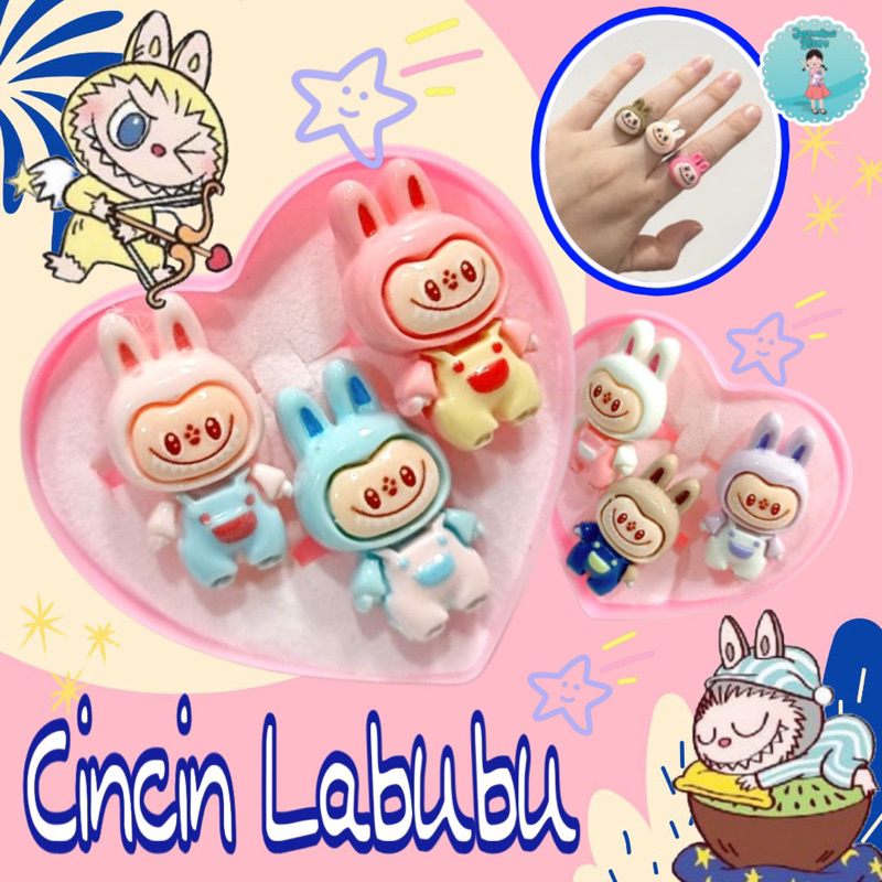 Labubu Rings/Children's Rings/Labubu Character Rings/Labubu Box Love ...