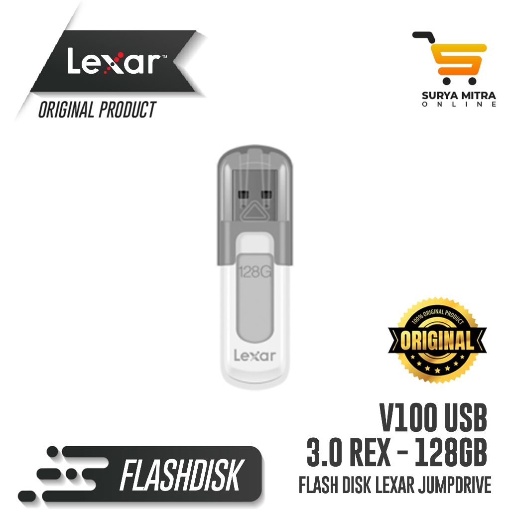 Flash Disk / Flashdisk LEXAR JUMPDRIVE V100 128GB USB 3.0 Flash Drive ...