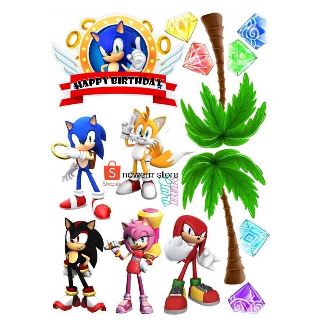 Custom Sonic Theme Cake Topper/Sonic BIRTHDAY Topper | Shopee Malaysia