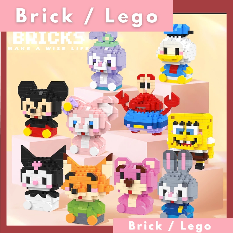 Diy Stacking Building Blocks Mini Cartoon Bricks Diy Toys Blocks Nano Block Cartoon Model Bricks ...