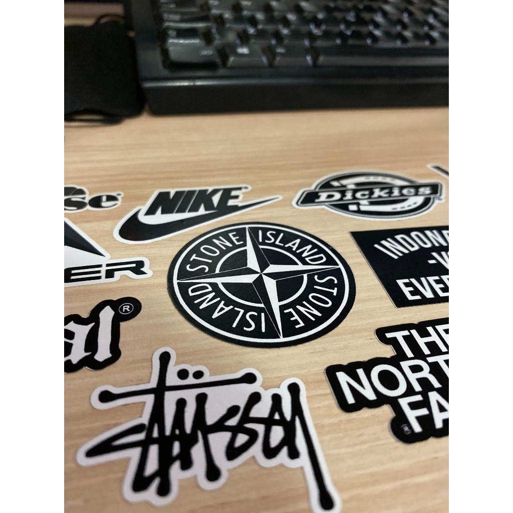 HP HITAM PUTIH Glossy black and white brand Logo sticker pack ...