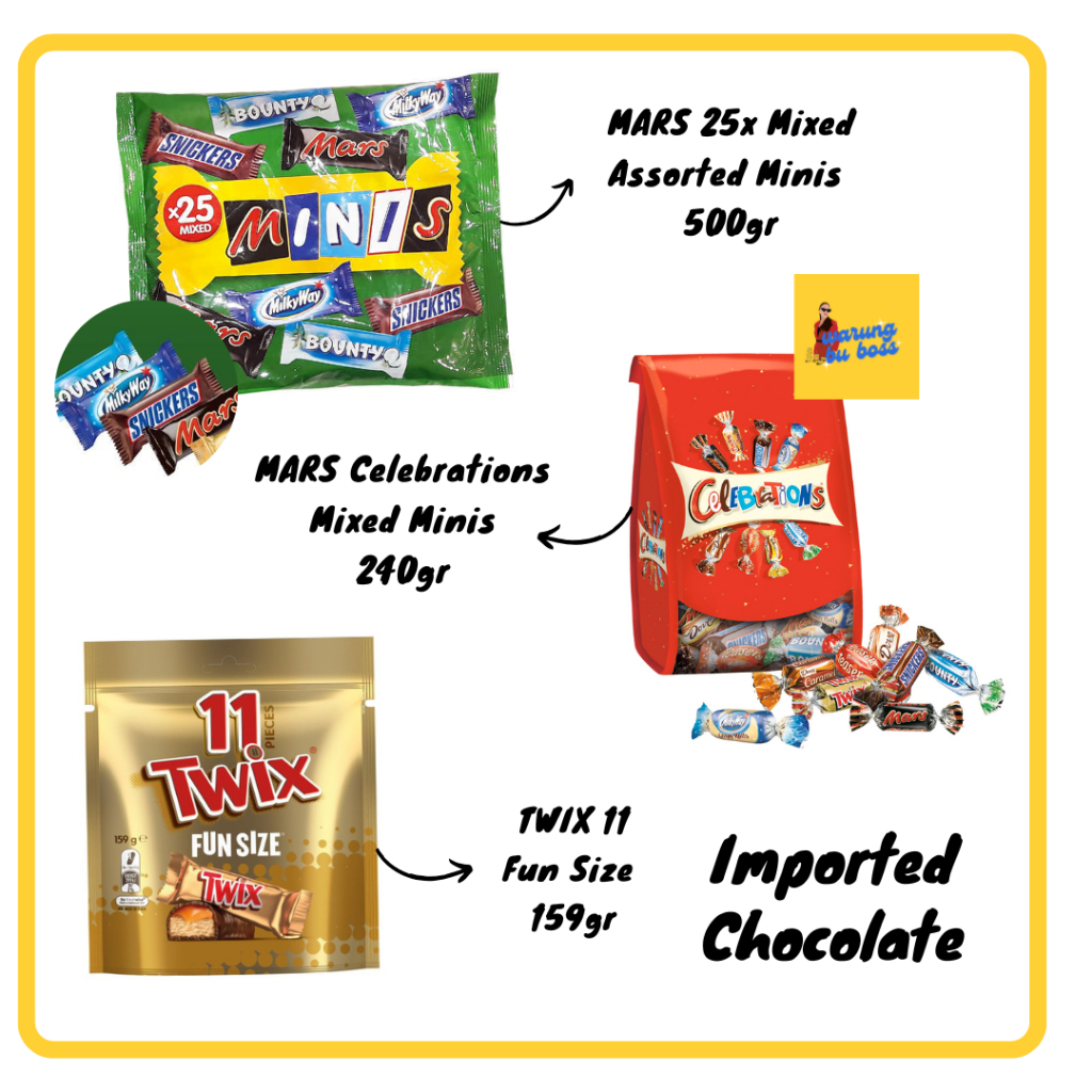 Bounty Minis Twix Mars Snickers Minis Milkyway Chocolate Miniatures ...