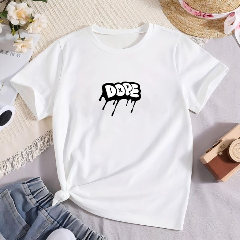 Dope Women's Short Sleeve T-shirt Combed Cotton Women's T-shirt | Shopee Malaysia