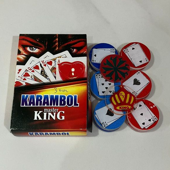 3mm Thick Carom Seeds with Master King Card Motif Random/ | Original ...