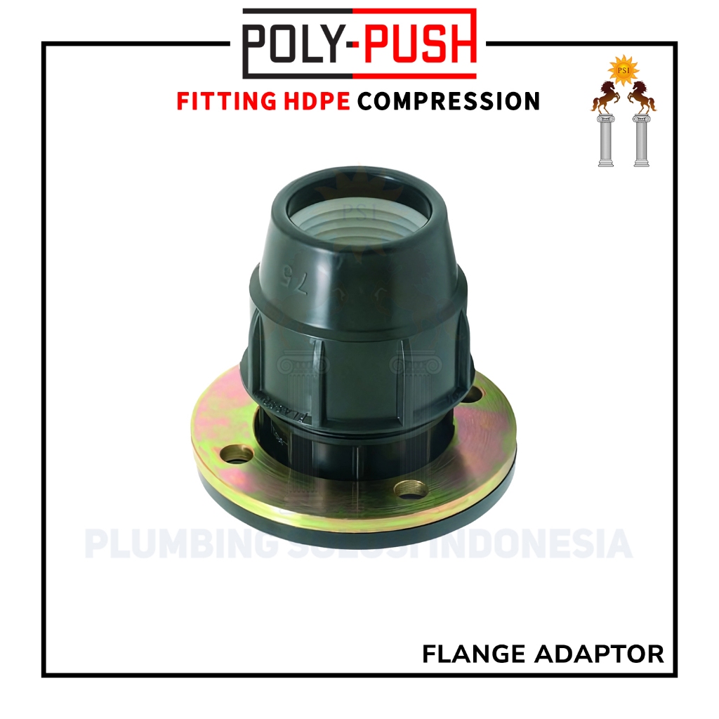 Poly Push Flange Compression Adapter 2 Inch / 63 mm PN 16 HDPE ...
