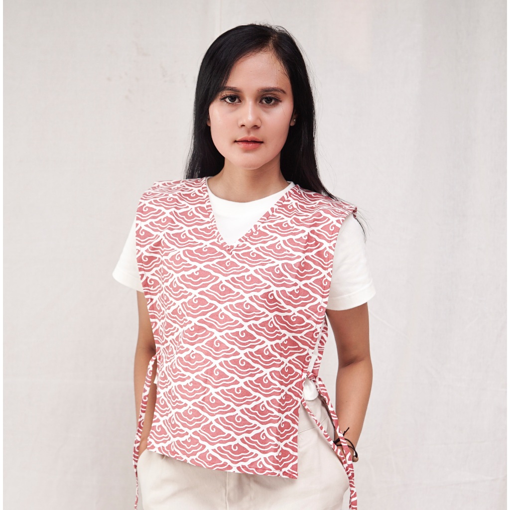 Benayu - Mega Mendung Batik Vest Outer korena look | Shopee Malaysia