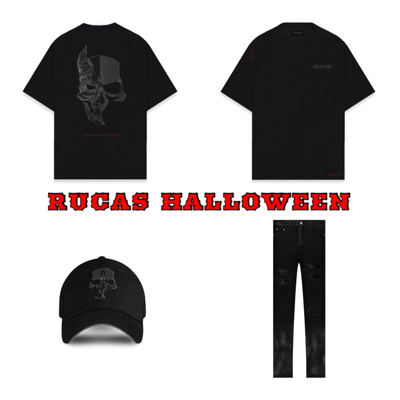 Rucas Halloween EDITION (Skeleton Halloween Tee / Black Caviar Leather ...