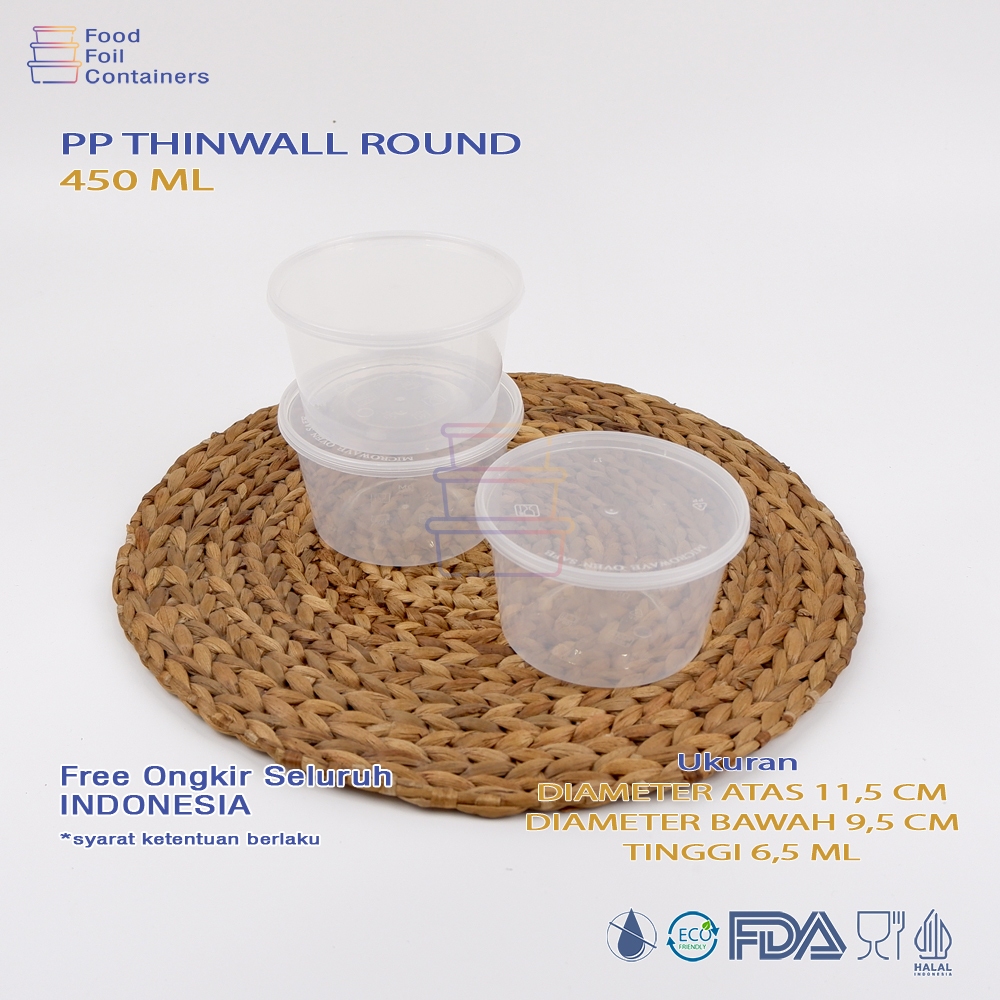 Pp THINWALL ROUND / ROUND 450 ml contains 25 pcs | Shopee Malaysia