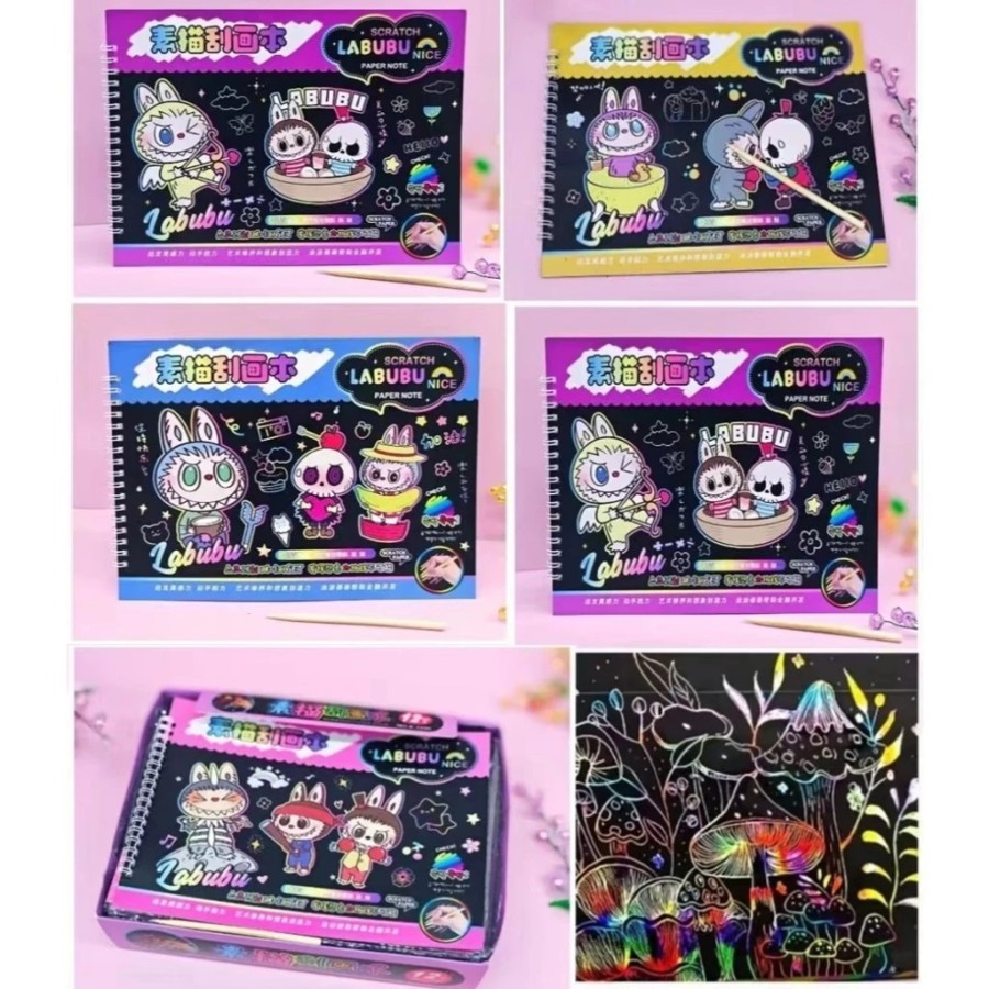 Scratch Paper Note Magic LABUBU - Drawing Creations LABUBU Scratch ...