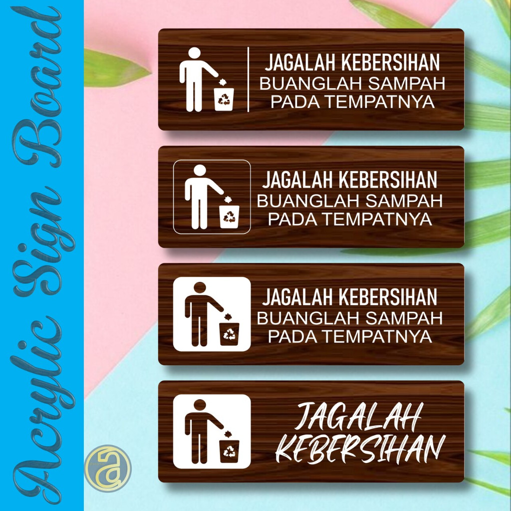 Acrylic Sign Board that says Keep it Clean, Dispose of Trash in the ...