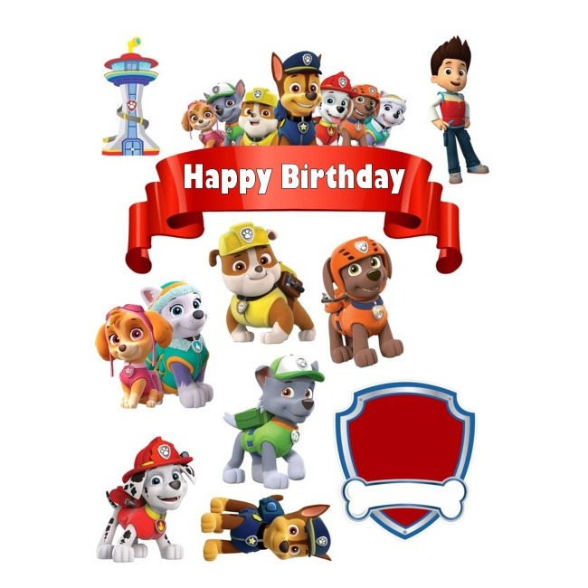 PAW PATROLI Theme Cake Topper Custom/ Paw Patrol Birthday Topper ...