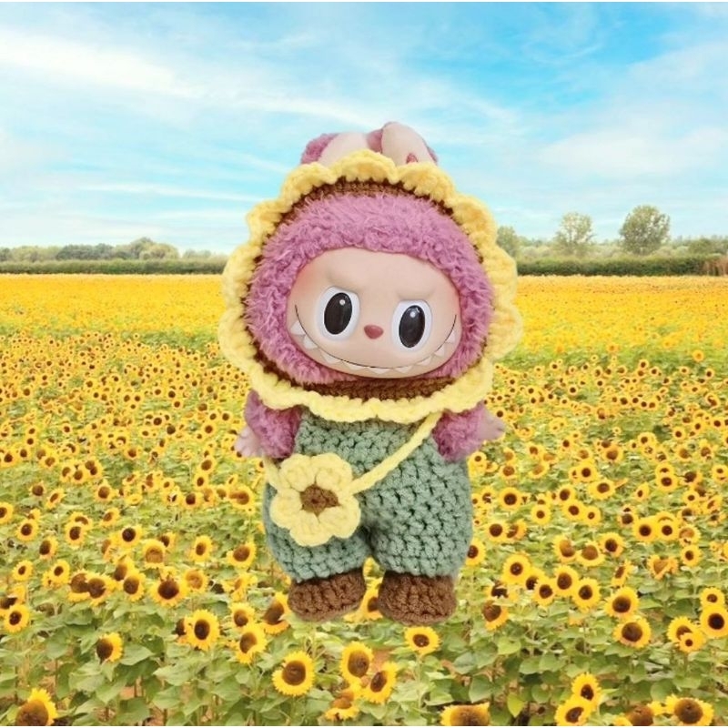 Sunflower Labubu Knitted Clothes Outfits Dress Only Labubu Doll Knitted ...