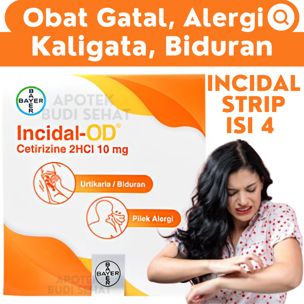 MERAH Inkiddal Insidal tablet Adult Itching Medicine Red Allergy ...