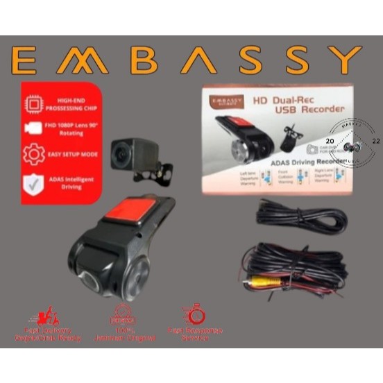 Camera Dashcam Embassy Front Blkg - REC USB RECORDER | Shopee Malaysia