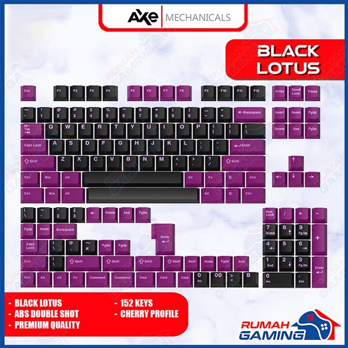 Keycap - KEYCAPS - CHERRY - BLACK LOTUS - ABS - DOUBLE SHOT | Shopee ...
