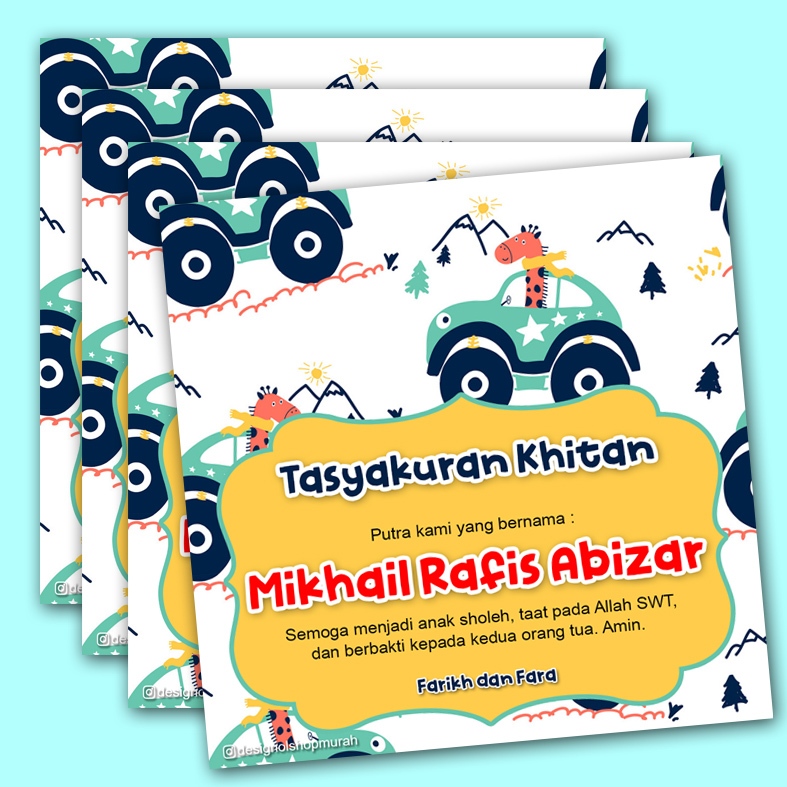 Circumcision cards Circumcision Stickers Aqiqah Cards contains 50 pcs ...
