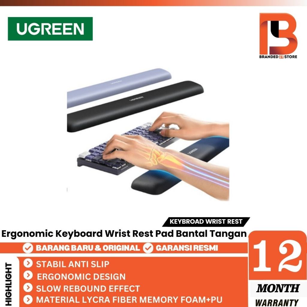 Ugreen Premium Ergonomic Keyboard Wrist Rest Pad Anti-Slip Foam Hand ...
