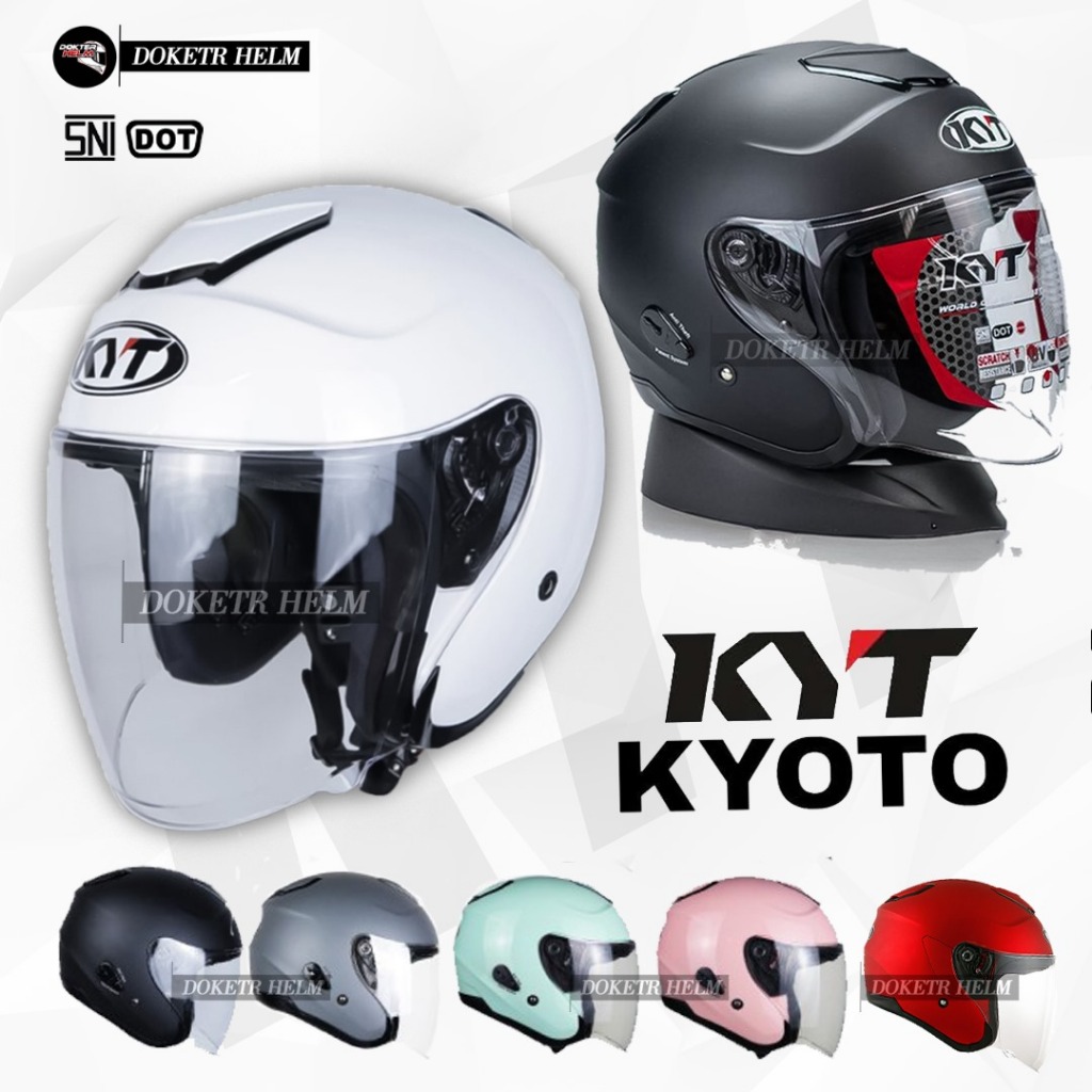 Kyt Kyoto Solid Helmet SNI Half Face Helmet | Shopee Malaysia