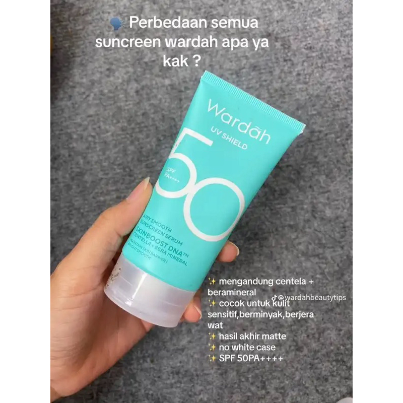 Wardah UV Shield Airy Smooth Sunscreen Serum SPF 50 PA++++ - matte and ...