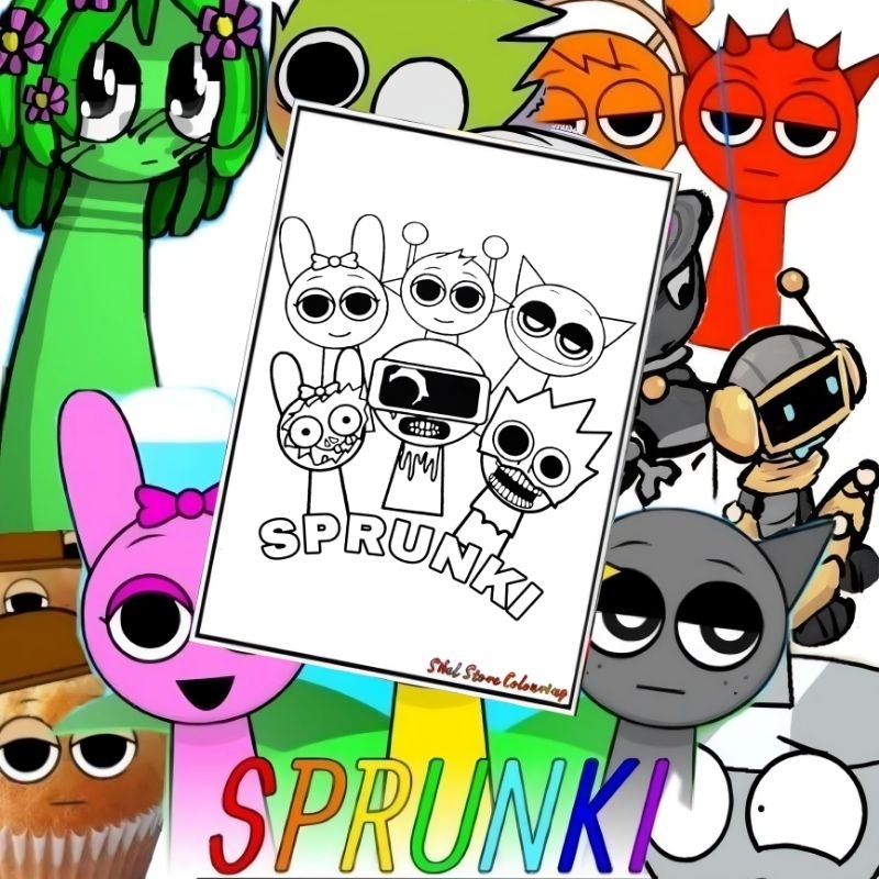 Children's Coloring Paper / Sprunki Drawing Paper (10 Sheets) / 160 Gsm ...