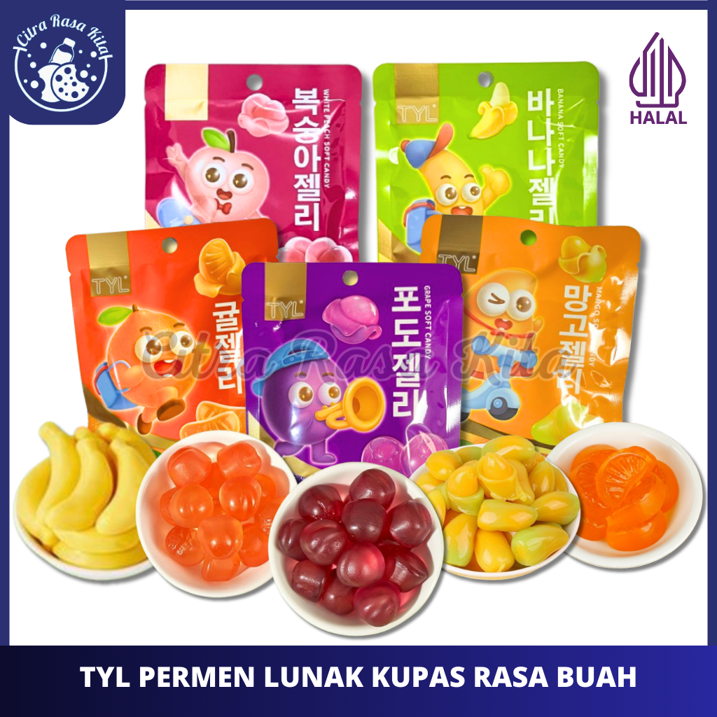 Tyl Fruit Flavored Peeled Soft Candy / Baopi Gummy Soft Candy (Grape ...