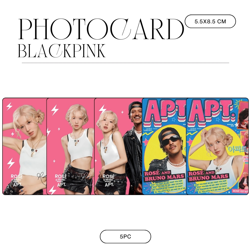 Photocard BLACKPINK APT (5 PCS + 2 SIDED LAMINATED) SIGN OF KPOP CARDS ...