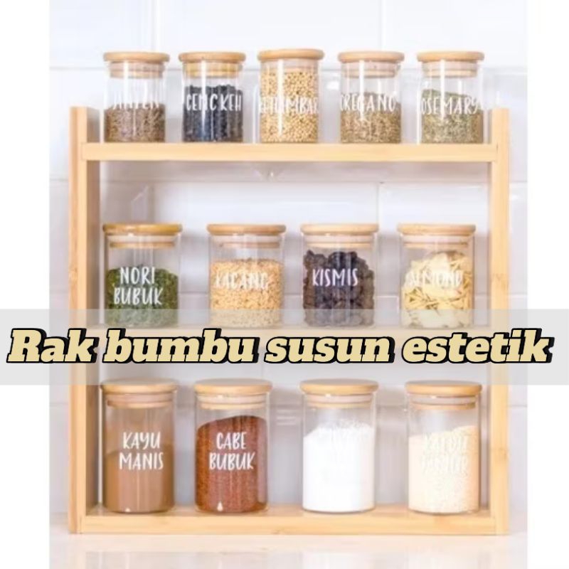 KAYU Stacking kitchen spice rack / Wooden spice rack / Multipurpose ...