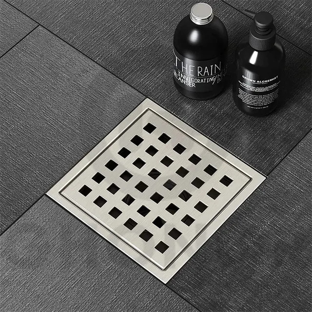 Floor Drain Bathroom Drain Filter with Holes in Stainless Box 10x10cm ...
