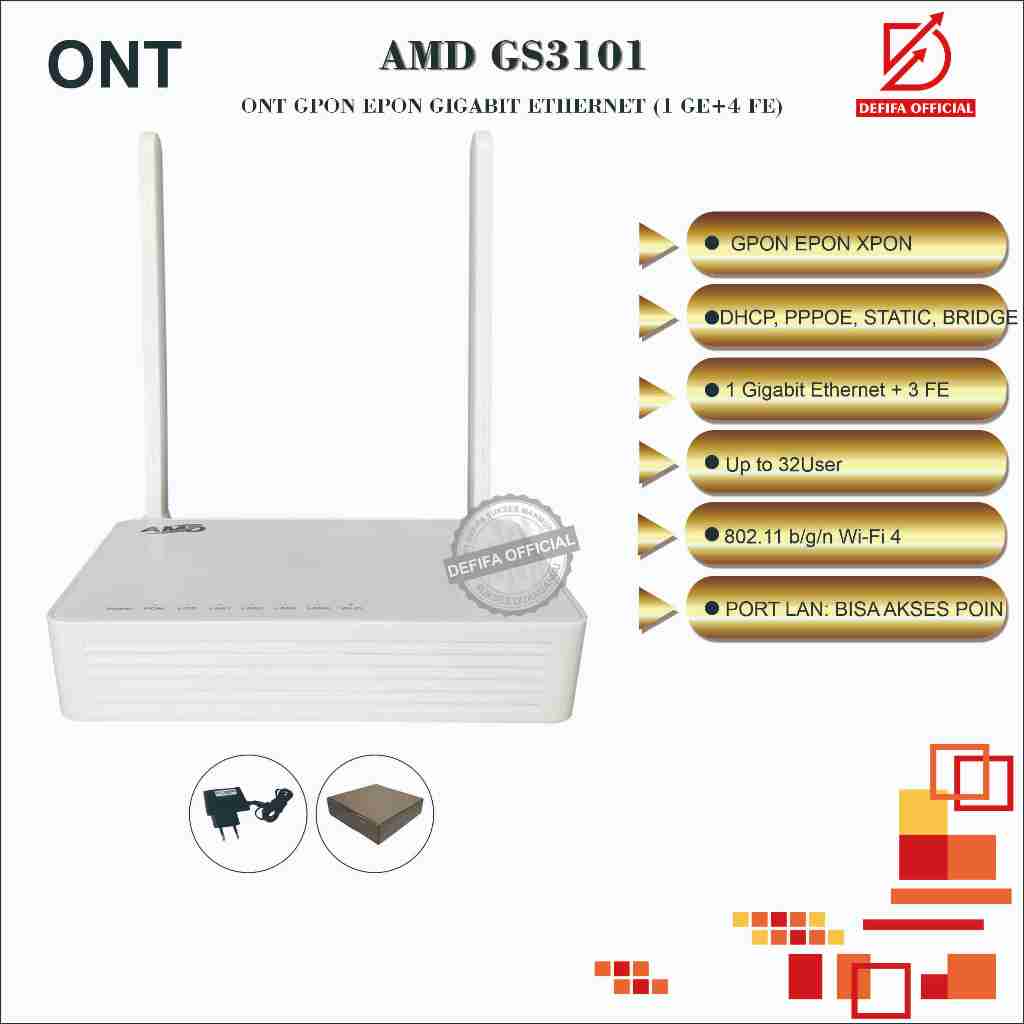 ONT AMD GS3101 Wireless Fiber Optic Modem Wifi Router GPON EPON XPON ONU | Shopee Malaysia