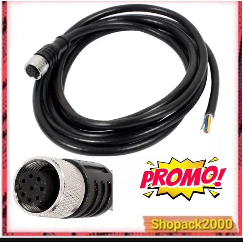 Cable M12 8 Pin Female Cable 24AWG A Code - 2 METER | Shopee Malaysia