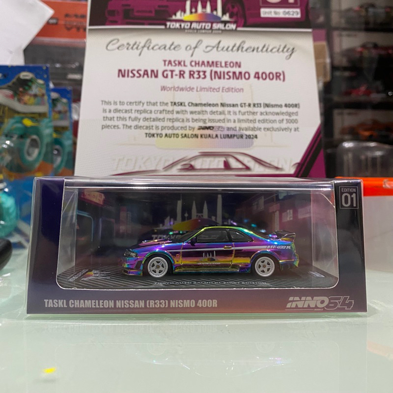 Inno64 TASKL Chameleon Nissan R33 Nismo 400R with Certificate | Shopee ...