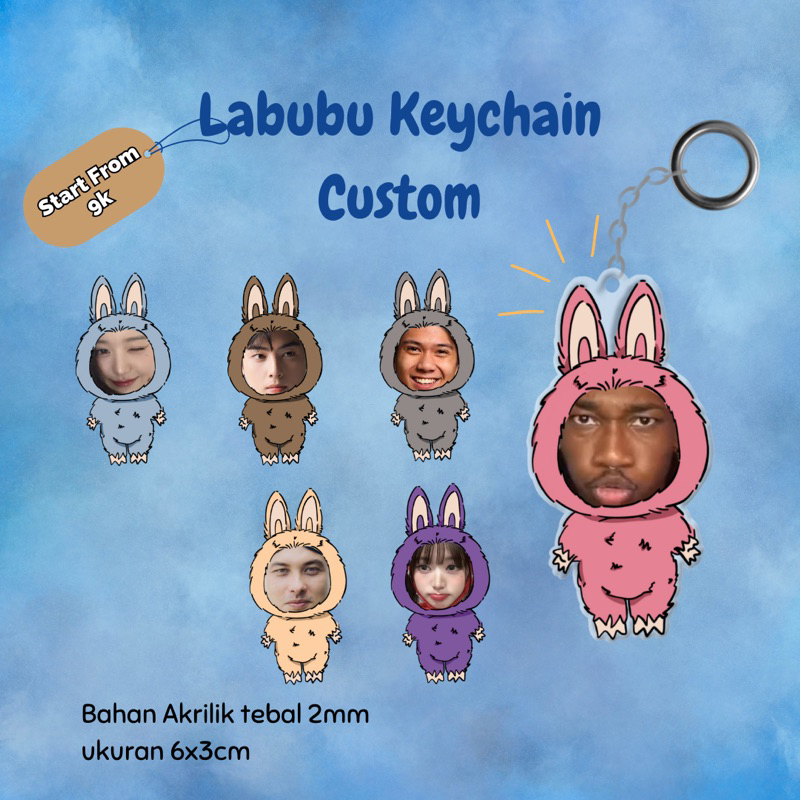 GANTUNGAN Custom Labubu keychain ambalabu keychain unique cute cute ...