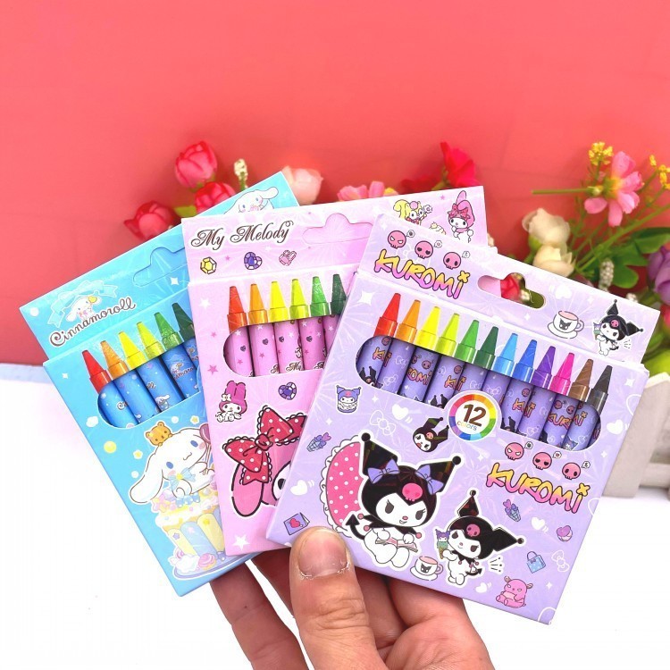 Crayon OIL PASTEL CONTENTS 12 COLORS CARTOON MOTIF SANRIO KAWAII ATK ...