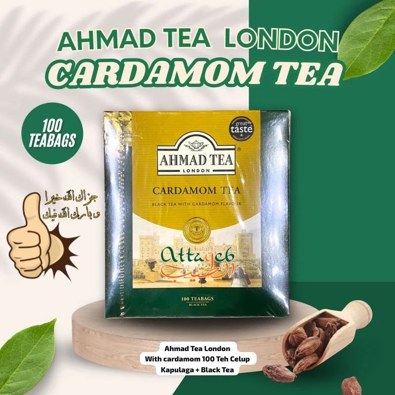 Ahmad Tea London With Cardamom 100 Cardamom Tea Bags + Arabic Black Tea ...