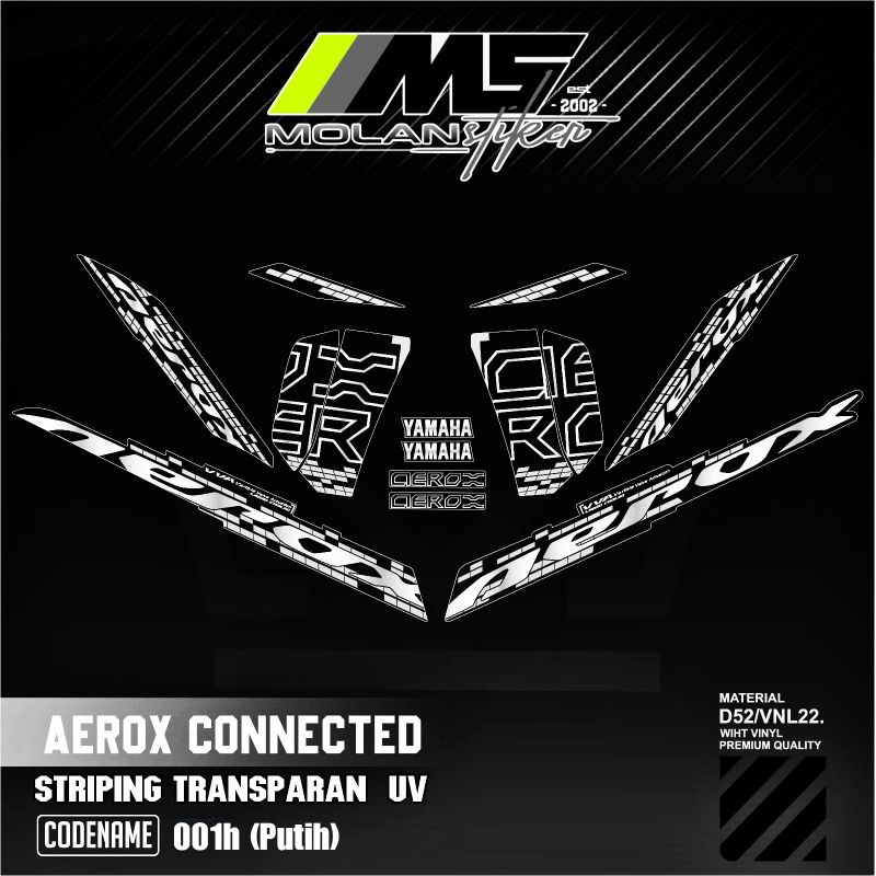 Decal Sticker Striping Transparent Variations Uv Aerox 155 Connected ...