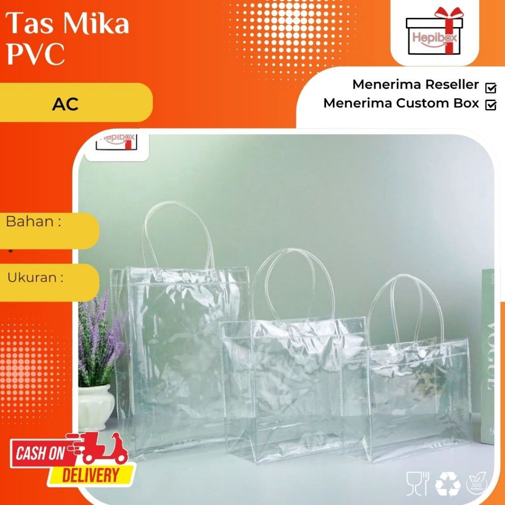 Transparent PVC Mica Bags / Plain PVC Mica Bags Goodiebag Hampers Clear ...
