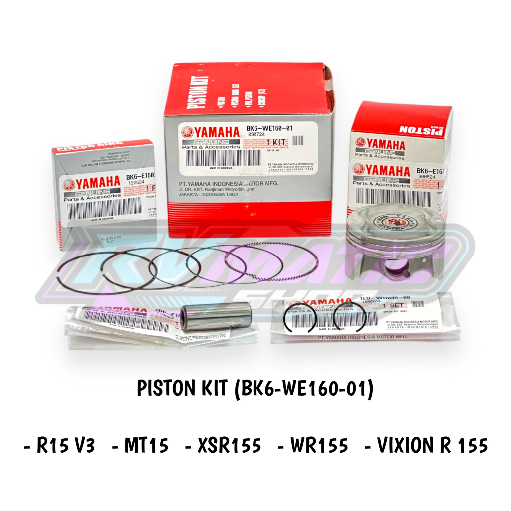 Piston KIT SEHER SET R15 V3 MT 15 VIXION R 155 WR155 ORIGINAL YAMAHA ...