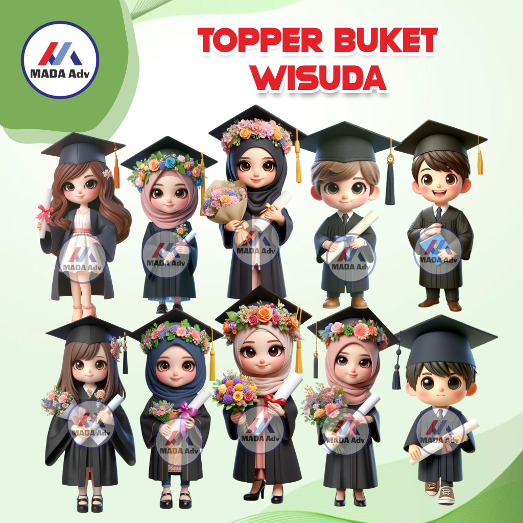 Graduation Topper / Flower Bouquet Topper / 3D Graduation Topper ...