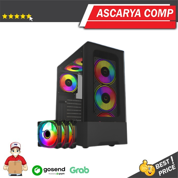 Case CUBIC ARION L200 ATX / MATX FREE 3 FAN RGB - Casing Gaming ...