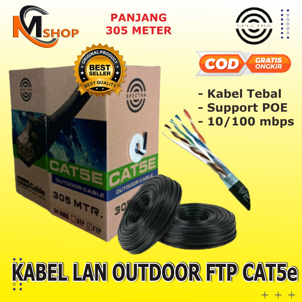 Outdoor Cat 5E FTP & STP Spectra LAN Cable 1 Roll (305 Meters) | Shopee Malaysia