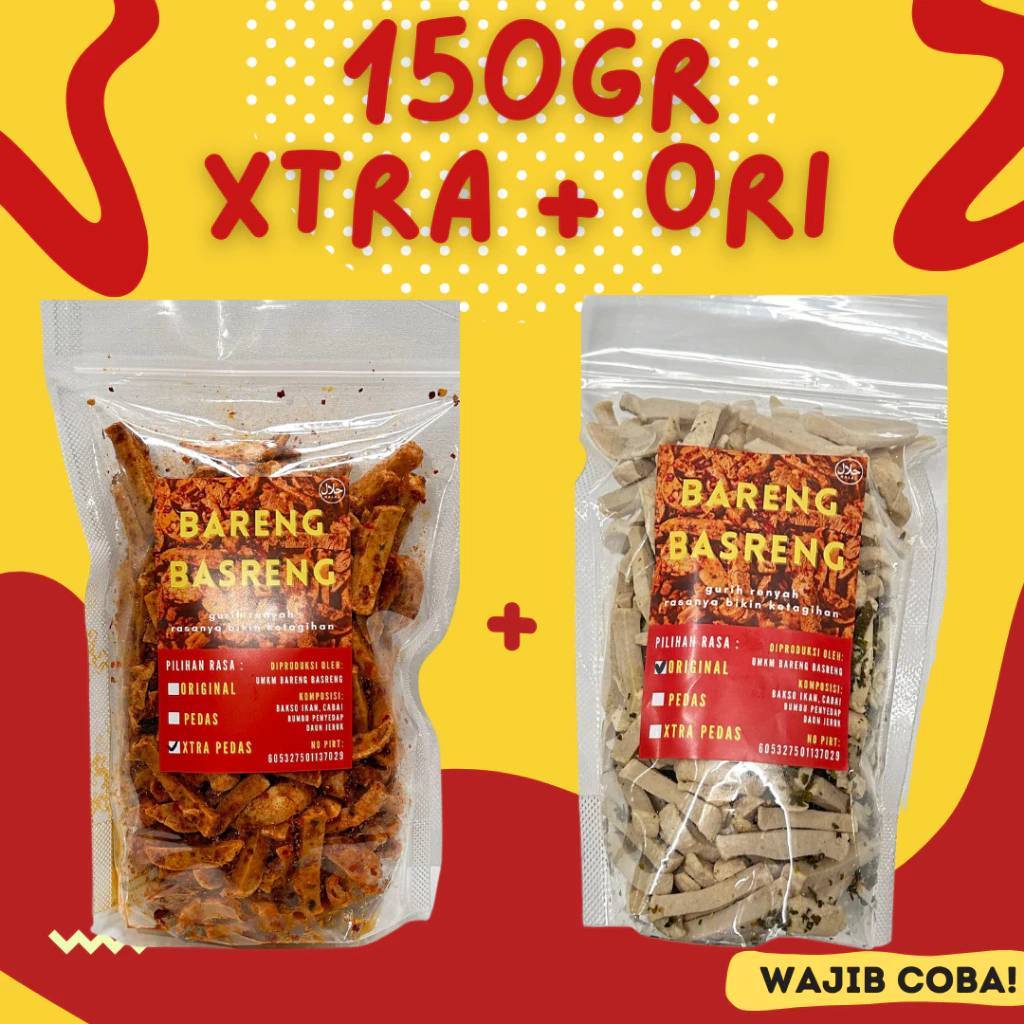 (Buy 1 get 1) Buy 1 get 1 Free original Basreng 150 GR + Extra spicy ...