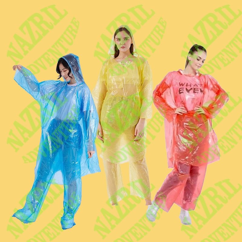Plastic Suit Raincoat, Thin Plastic Trousers, Emergency Rain | Shopee ...