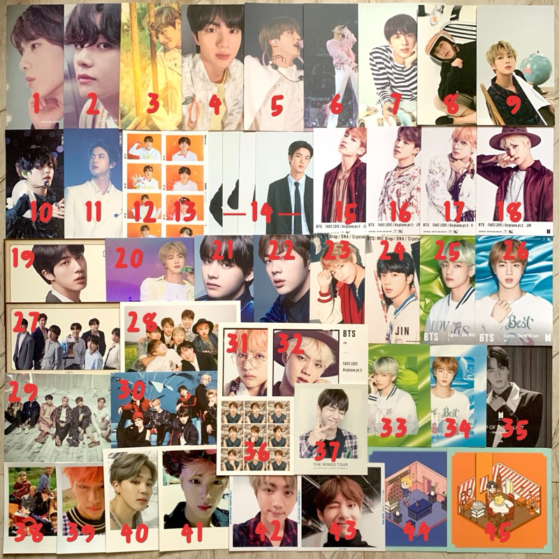 (PART I) BTS OFFICIAL POSTCARD MIC DROP CLEAR FILE MOTS WINGS TOUR ...