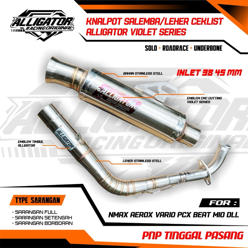 Salemba exhaust/checklist neck alligator violet series AEROX NMAX VARIO ...
