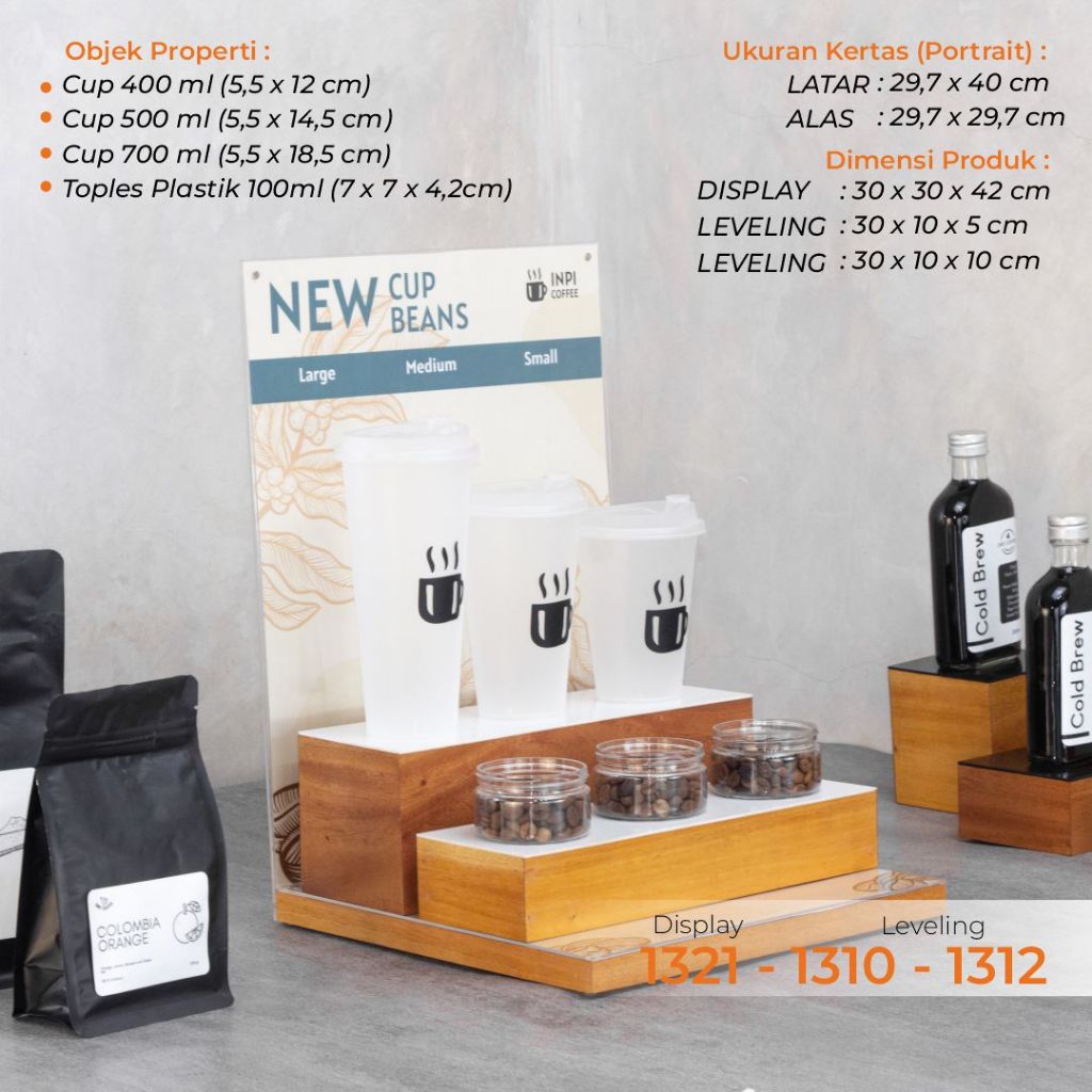 Display Cup Size Coffee Display Leveling - Inpihouse | Shopee Malaysia