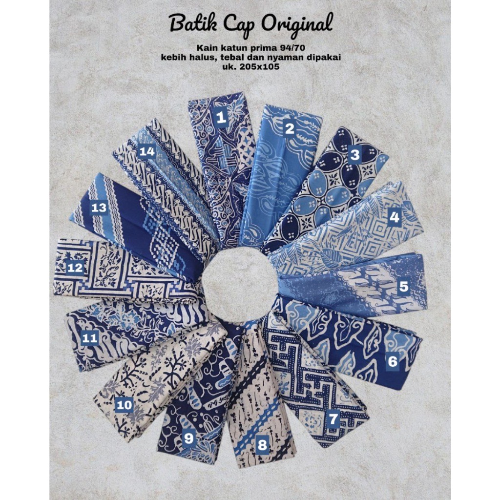 KATUN PUTIH HITAM Cotton stamped batik cloth with a combination of navy ...